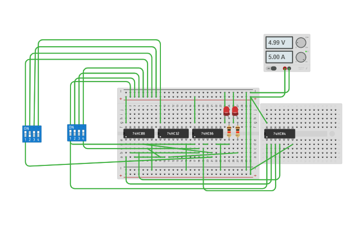 Circuit design Logic Exp 3 (full subtractor) - Tinkercad
