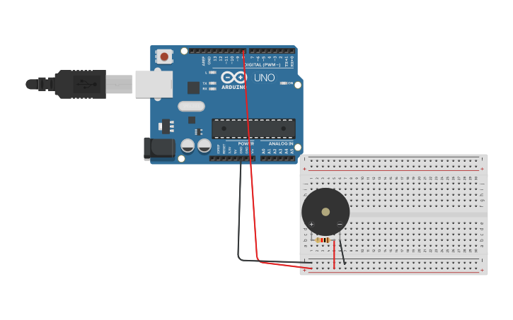 Circuit design buzzer - Tinkercad