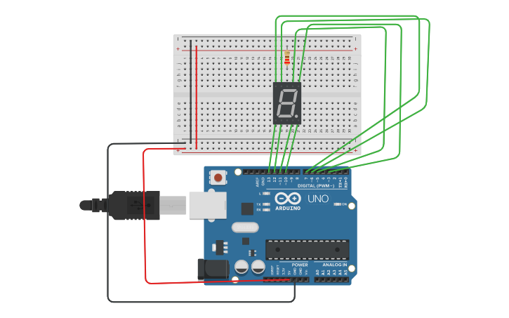 Circuit Design Seven Segment Tinkercad