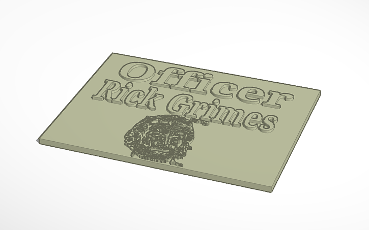 3D design Rick Grimes Nametag - Tinkercad