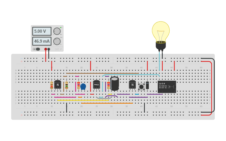 Circuit design Bistable Flip Flop 1/3 charge. | Tinkercad