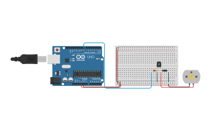 Circuit design DC Motor with Serial Monitor | Tinkercad