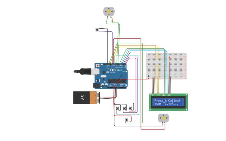 Circuit design Automatic car parking payment system - Tinkercad