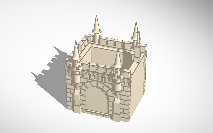 3D design castle pot - Tinkercad