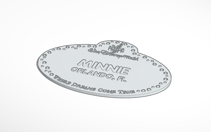 3D design Disney World Name Tag | Tinkercad