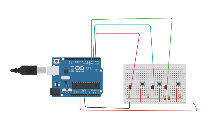Circuit design Arduino con pulsador - Tinkercad