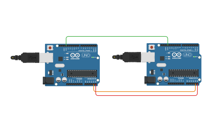 Circuit design I2C arduino - Tinkercad