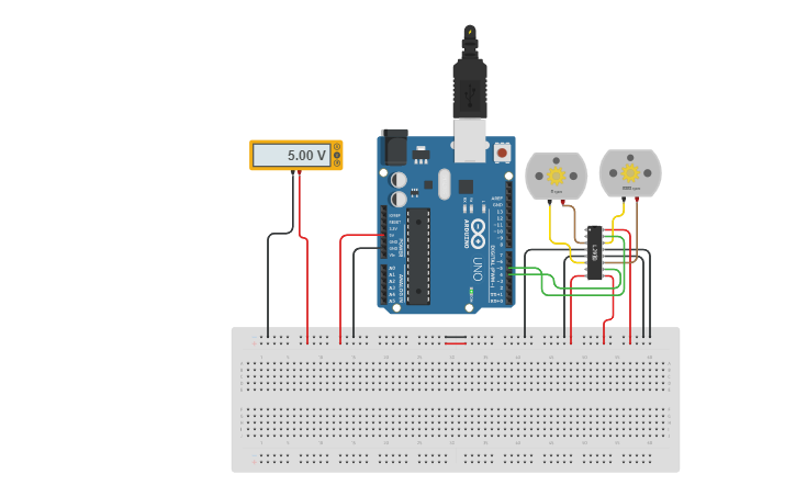 Circuit design motor dc fungsi 1 | Tinkercad