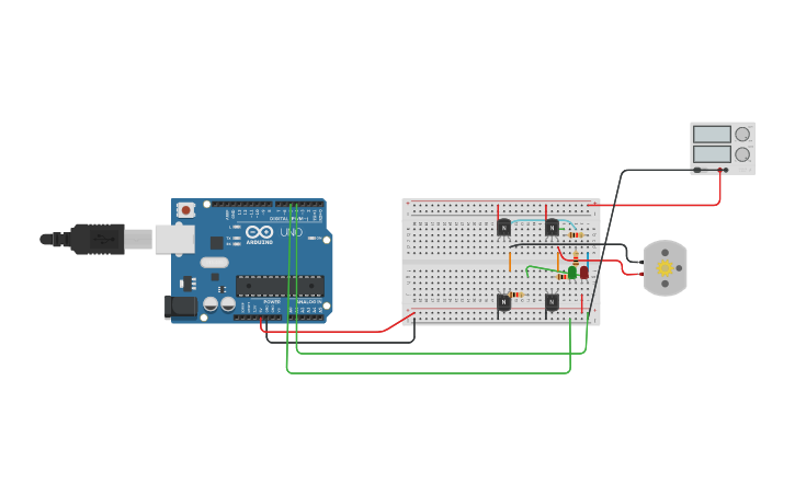 Circuit design Puente H – Transistores Parte2 - Tinkercad