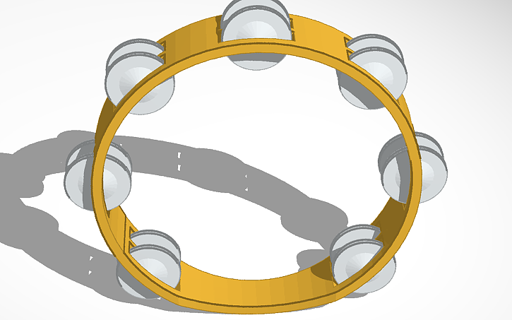 3D design TAMBOURINE instrument By Aditya C Singh. - Tinkercad