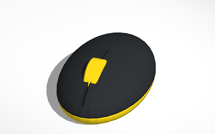 3D design computer mouse yellow | Tinkercad