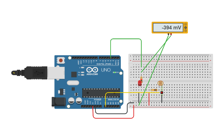 Circuit design LDR and Plotting Light Data #2 | Tinkercad