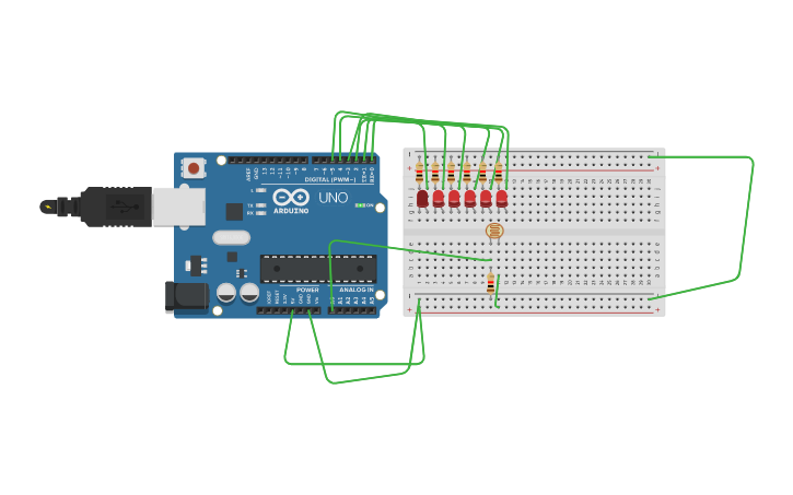 Circuit design pResistor - Tinkercad