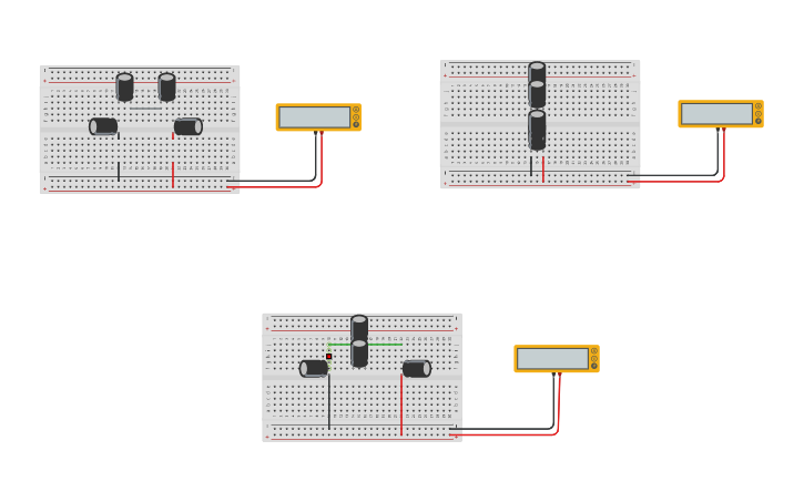 Circuit design Circuitos en Serie, Paralelo, Mixto (Condensadores) - Tinkercad
