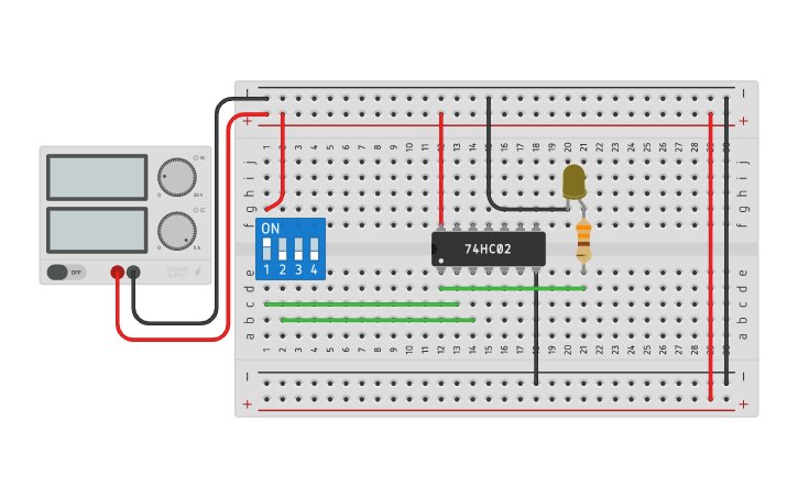 Circuit design nor - Tinkercad