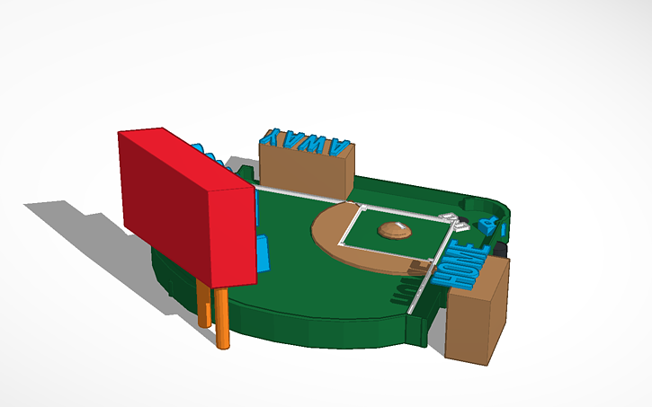 3D design baseball field - Tinkercad