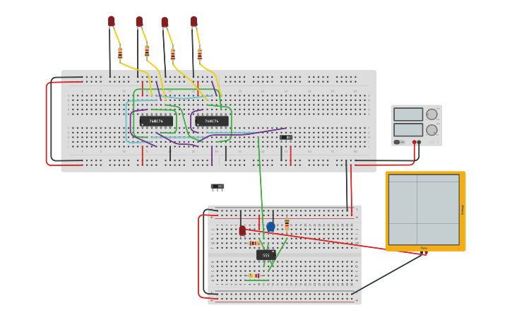 Circuit design LED Flasher | Tinkercad