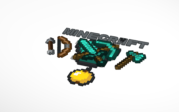 3D design Minecraft Pixel Art - Tinkercad