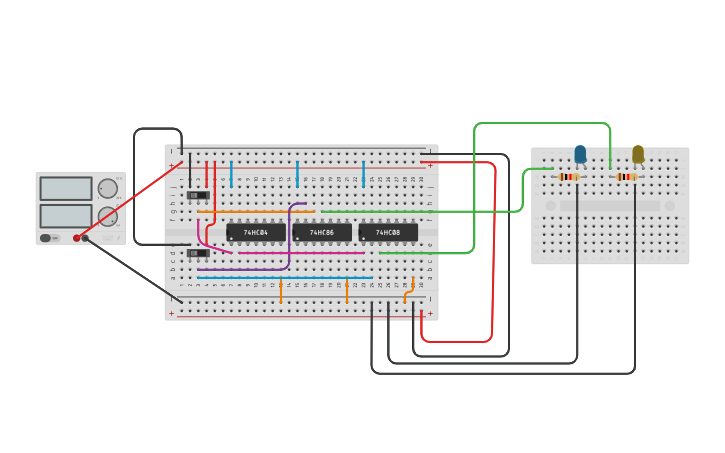 Circuit design Half subtractor | Tinkercad