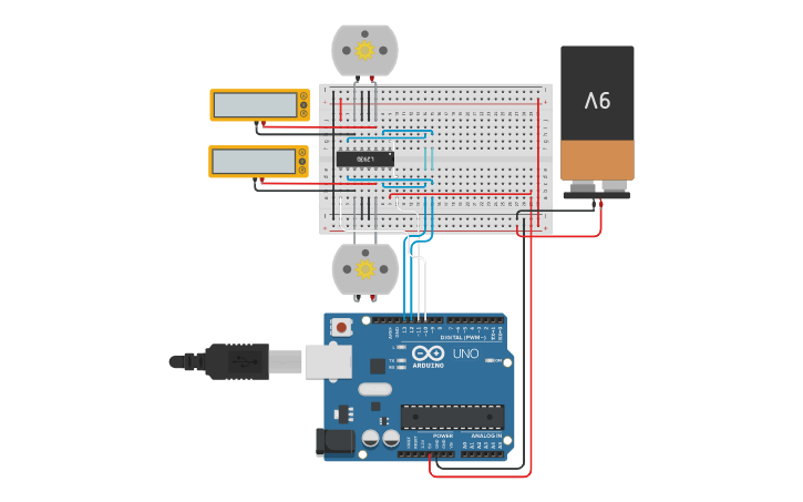 Circuit design Actividad 3 - Actuadores - Tinkercad