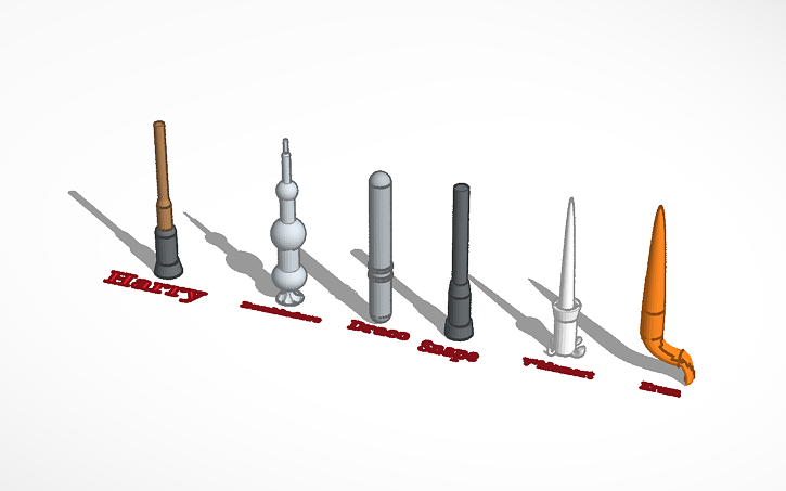 3D design Lego Wands - Tinkercad