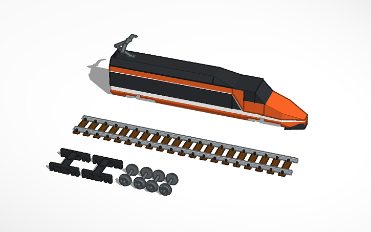 3D design TGV speed train locomotive - Tinkercad