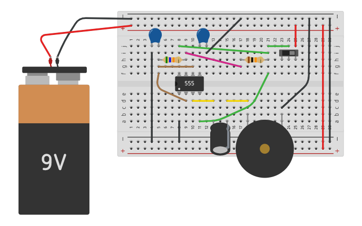 Circuit design 555 Timer - Tinkercad