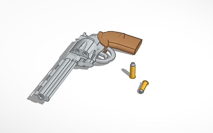 3D design 44 magnum colt python full gun - Tinkercad