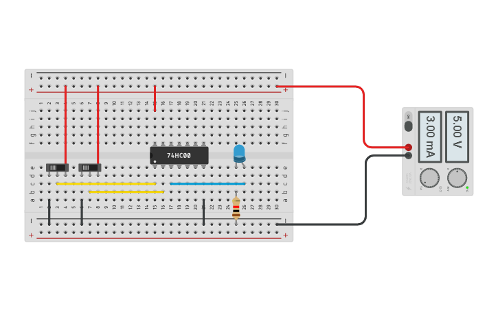 Circuit design NAND GATE - Tinkercad