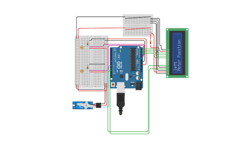 Circuit design Solar Panel Tracker - Tinkercad