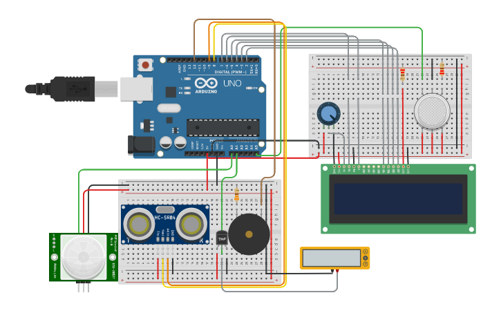 Circuit design Smart Home Security System - Tinkercad