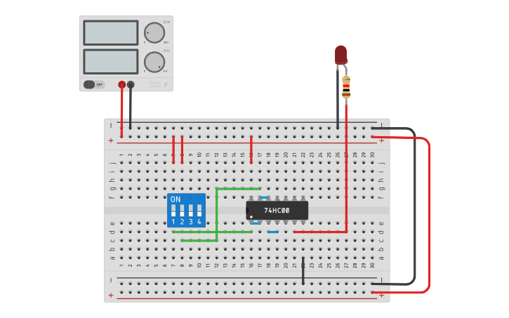 Circuit design OR gate using NAND gate - Tinkercad