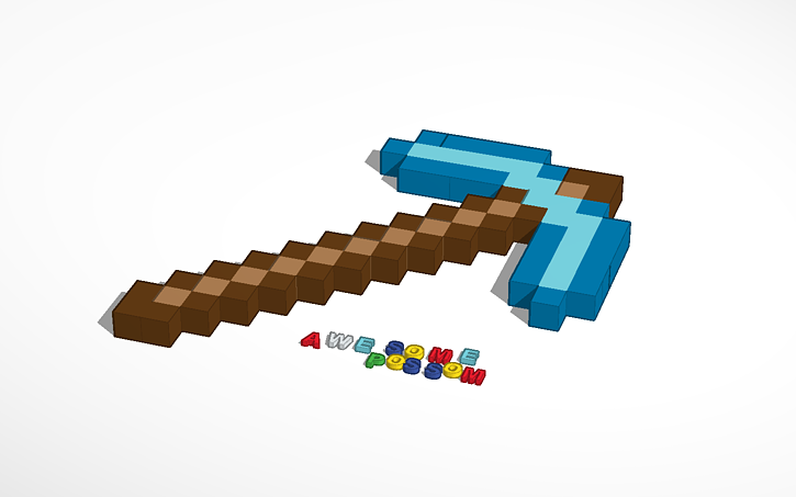 3D design Diamond Pickaxe of DESTINY!!!!!!!!! - Tinkercad