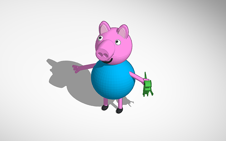 3D design Jorge Pig con el Sr Dinosaurio - Tinkercad