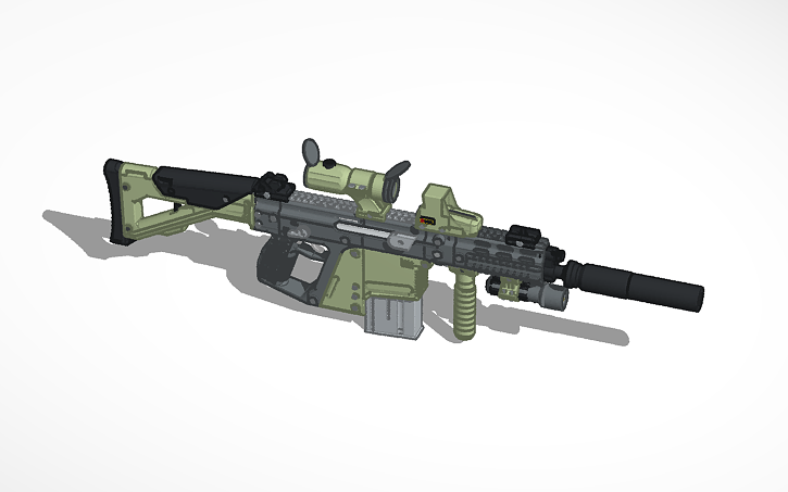 3D design assault rifle - Tinkercad
