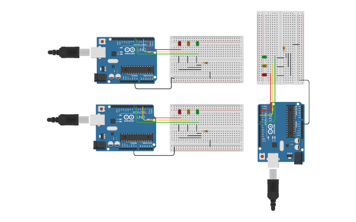 Circuit design Lampu Lalu Lintas - Tinkercad