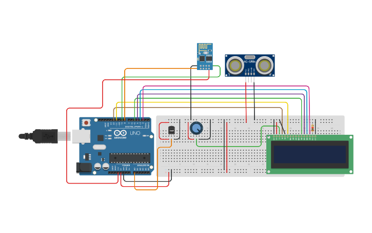 Circuit design termometro con Arduino - Tinkercad