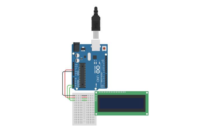 Circuit design Activity #6 LCD with I2C - Tinkercad