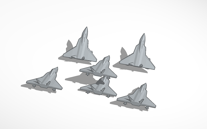 3D design F-22 Raptors in formation | Tinkercad