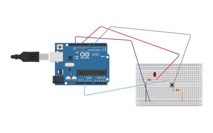 Circuit design control LED using switch and arduino - Tinkercad