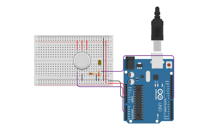 Circuit design Sensor de fuego - Tinkercad