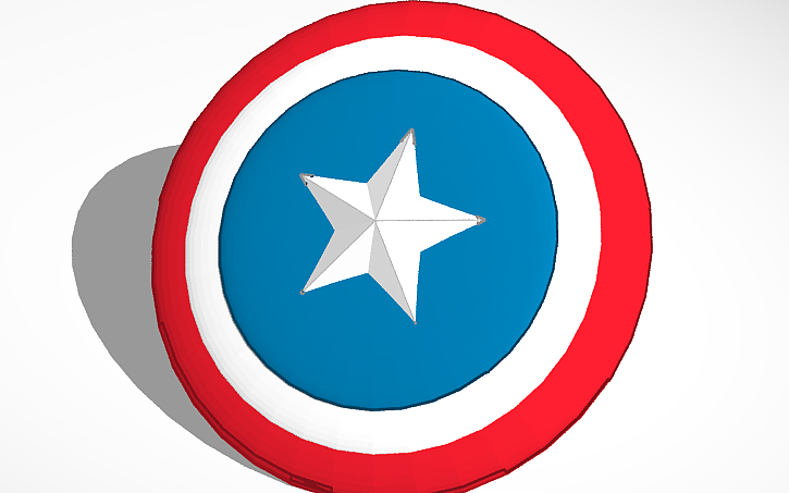 3D design SHEILD OF CAPTAIN AMERICA - Tinkercad