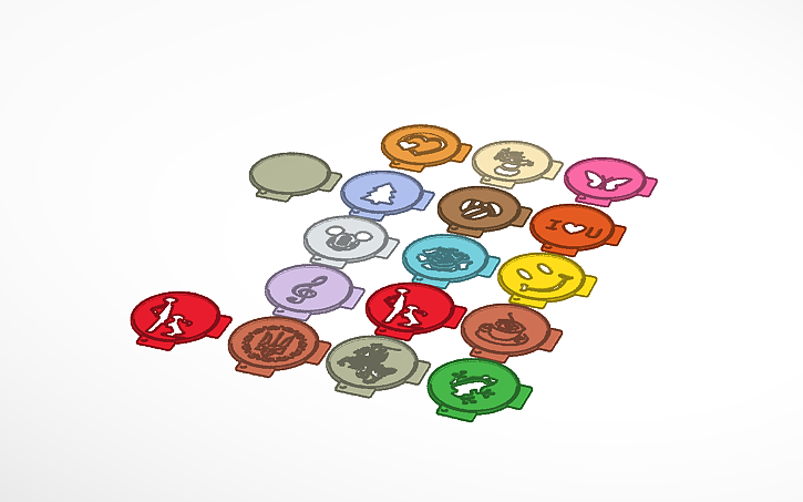 3D design cappuccino stencils - Tinkercad