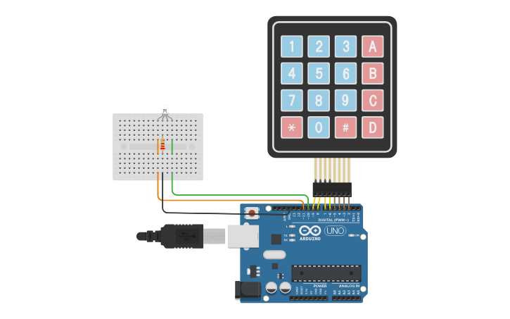 Circuit design Keypad - Tinkercad