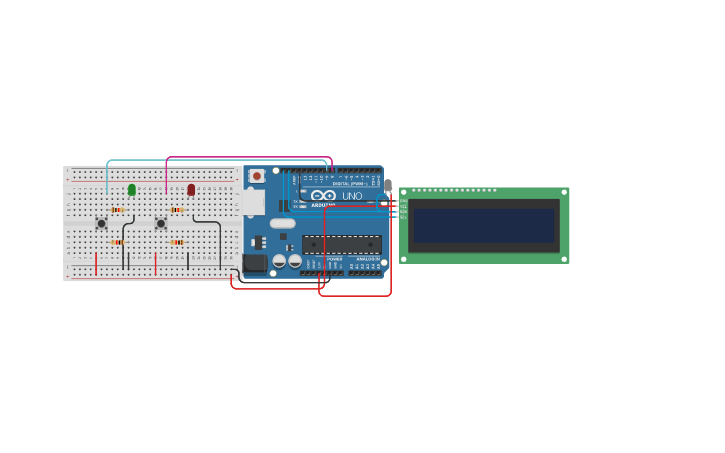 Circuit Design Addition And Subtraction With Adurino Tinkercad