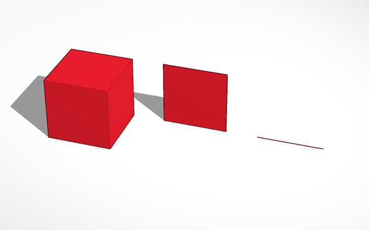3D design 1D shape, 2D shape, and 3D shape - Tinkercad