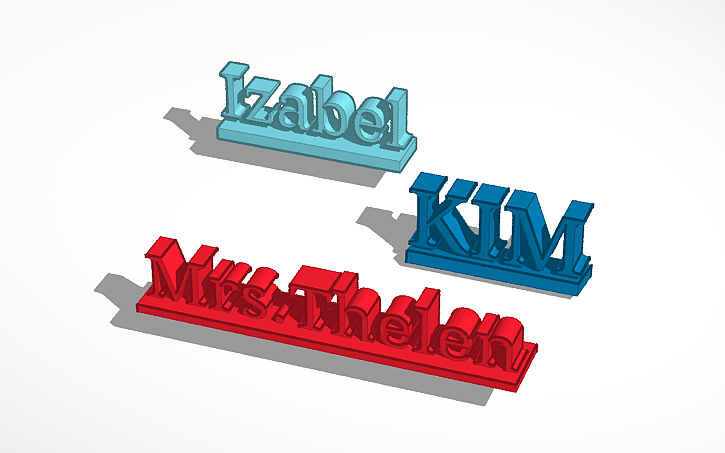 3D design Ziza names | Tinkercad