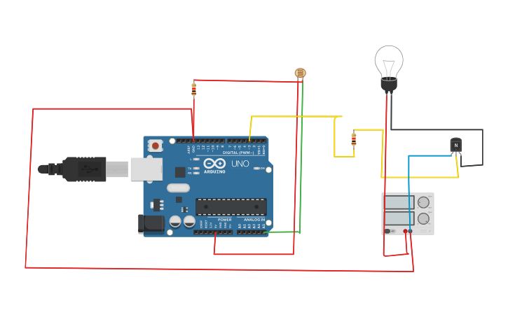 Circuit design smart street light - Tinkercad