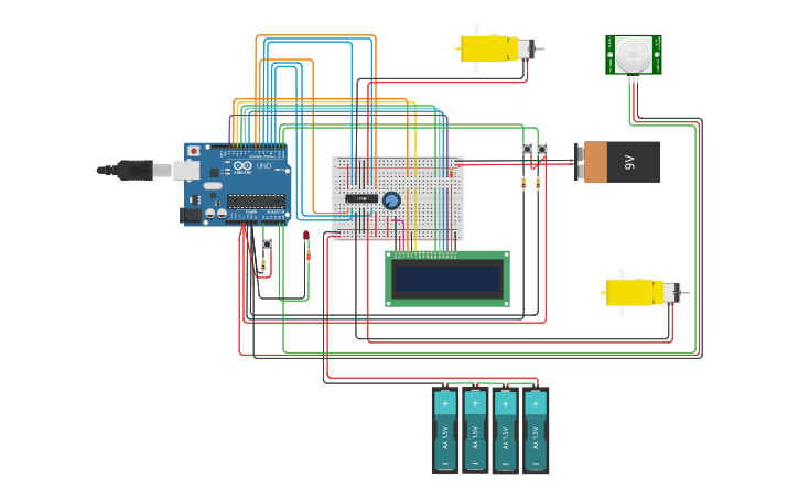 Circuit design PK SumoBot - Tinkercad