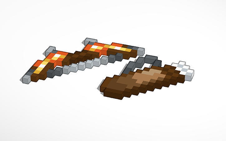 3D design Pixel Bow and quiver - Tinkercad
